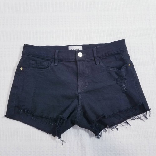 FRAME Le Cutoff Women size 25 Distressed Black Short | eBay