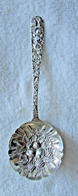 Repousse Kirk Sterling Silver Serving Spoon mid-size 7 ½” long Round ...