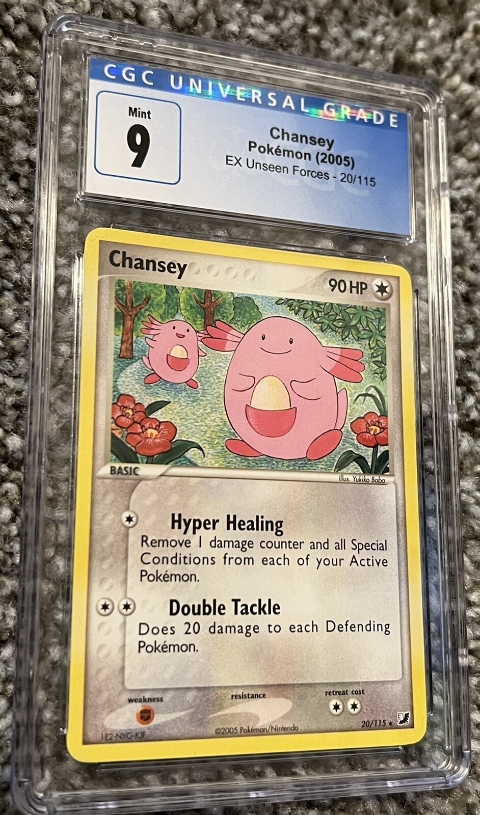 CGC 9 MINT 2005 POKEMON EX UNSEEN FORCES SET CHANSEY CARD 20/115 Non ...