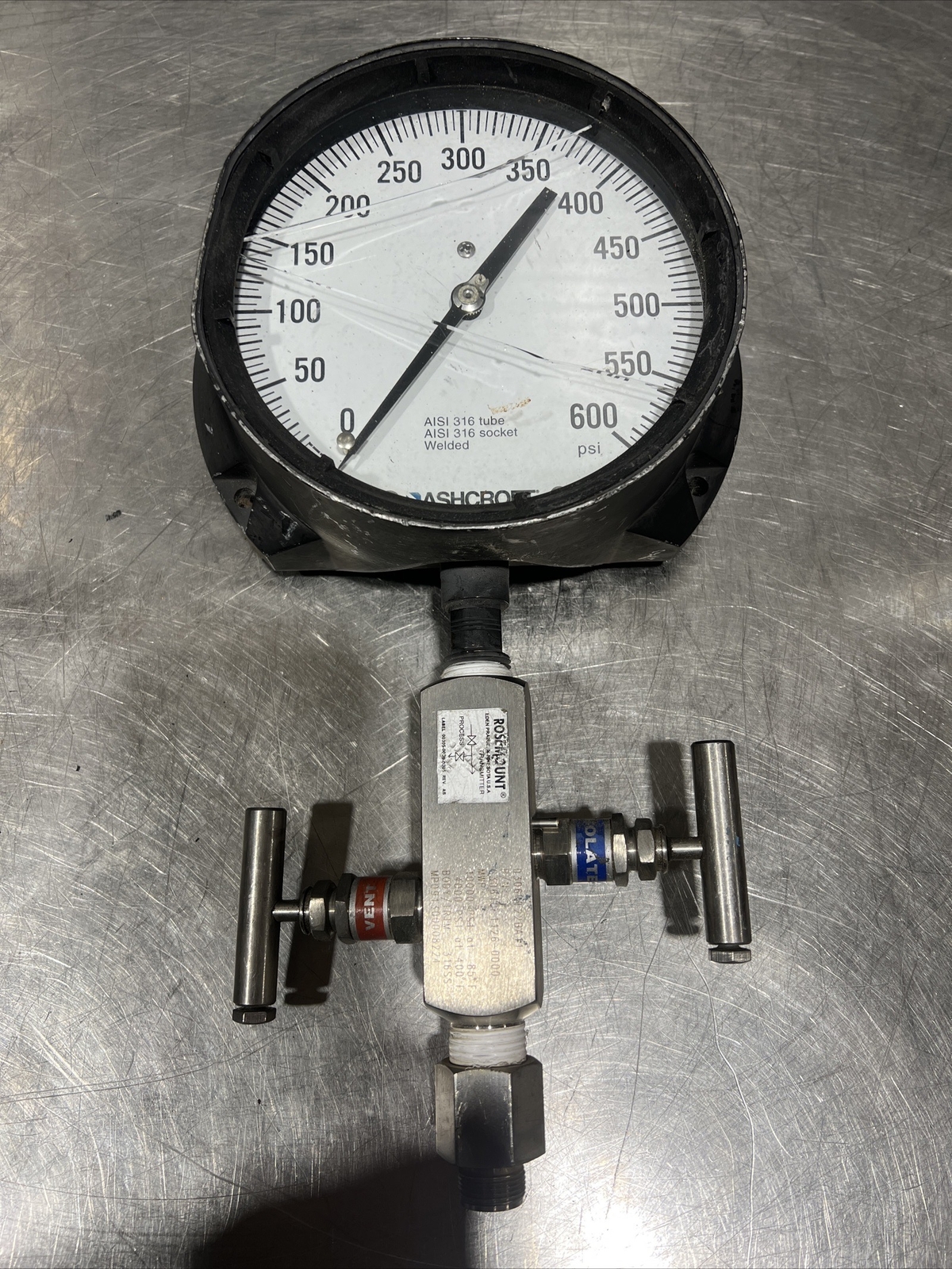 ROSEMOUNT 0306RT22BA11 2 Pressure Inline Manifold Used Surplus | eBay