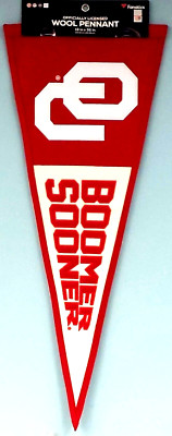 Oklahoma Sooners Wool Pennant 13 " x 32" "Boomer Sooner" Wincraft ...