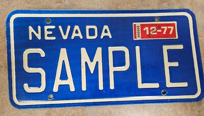 1977 NEVADA STATE SAMPLE LICENSE PLATE TAG | eBay