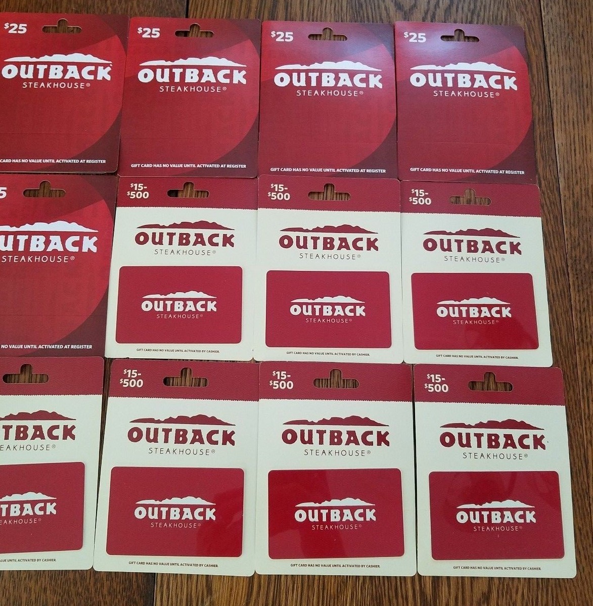 Outback Steakhouse UNCHARGED NO VALUE Collectible Gift Cards Lot 18 New ...