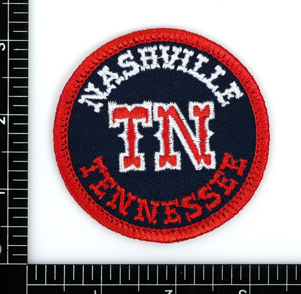 Nashville Tennessee Embroidered Patch Black/Red Iron-On Sew-On Backpack ...