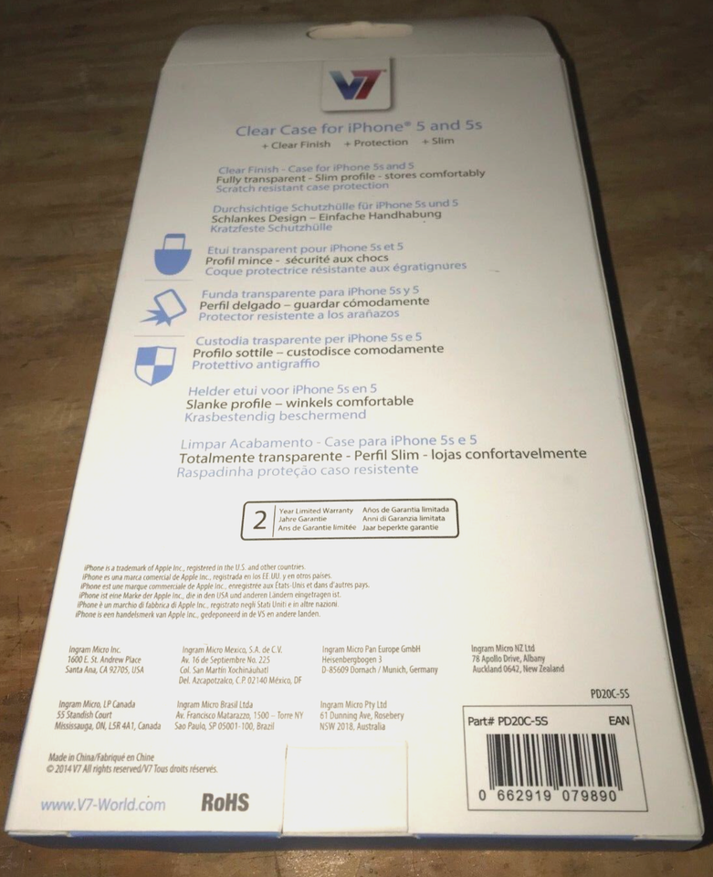 V7 Slim Case (Apple iPhone 5s) (clear) PD20C-5S-14N ️️ ️️ NEW | eBay