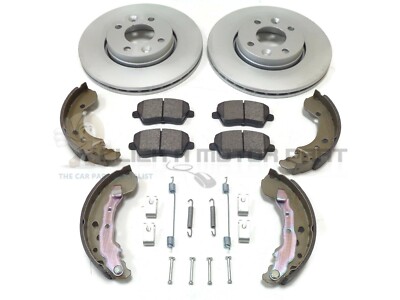 RENAULT MODUS 2004-2012 FRONT 2 BRAKE DISCS AND PADS & REAR SHOES ...
