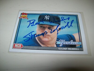 1991 TOPPS STUMP MERRILL AUTOGRAPH SIGNED AUTO #429 NEW YORK YANKEES | eBay