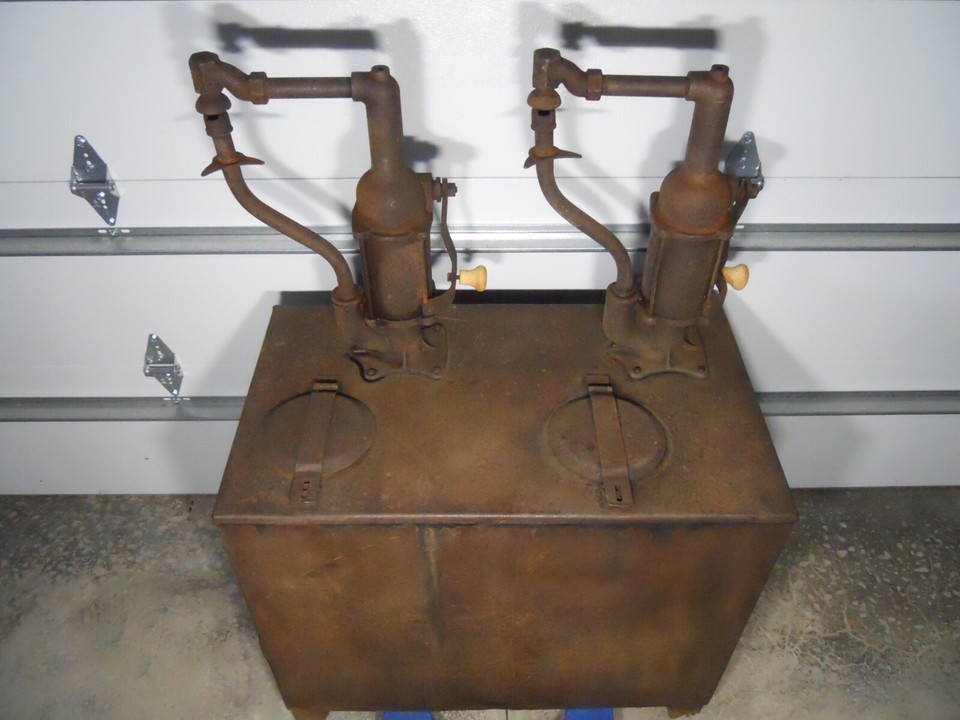 Vintage Double Oil Lubester & Wayne Curbside Gas Pump Gas Station ...
