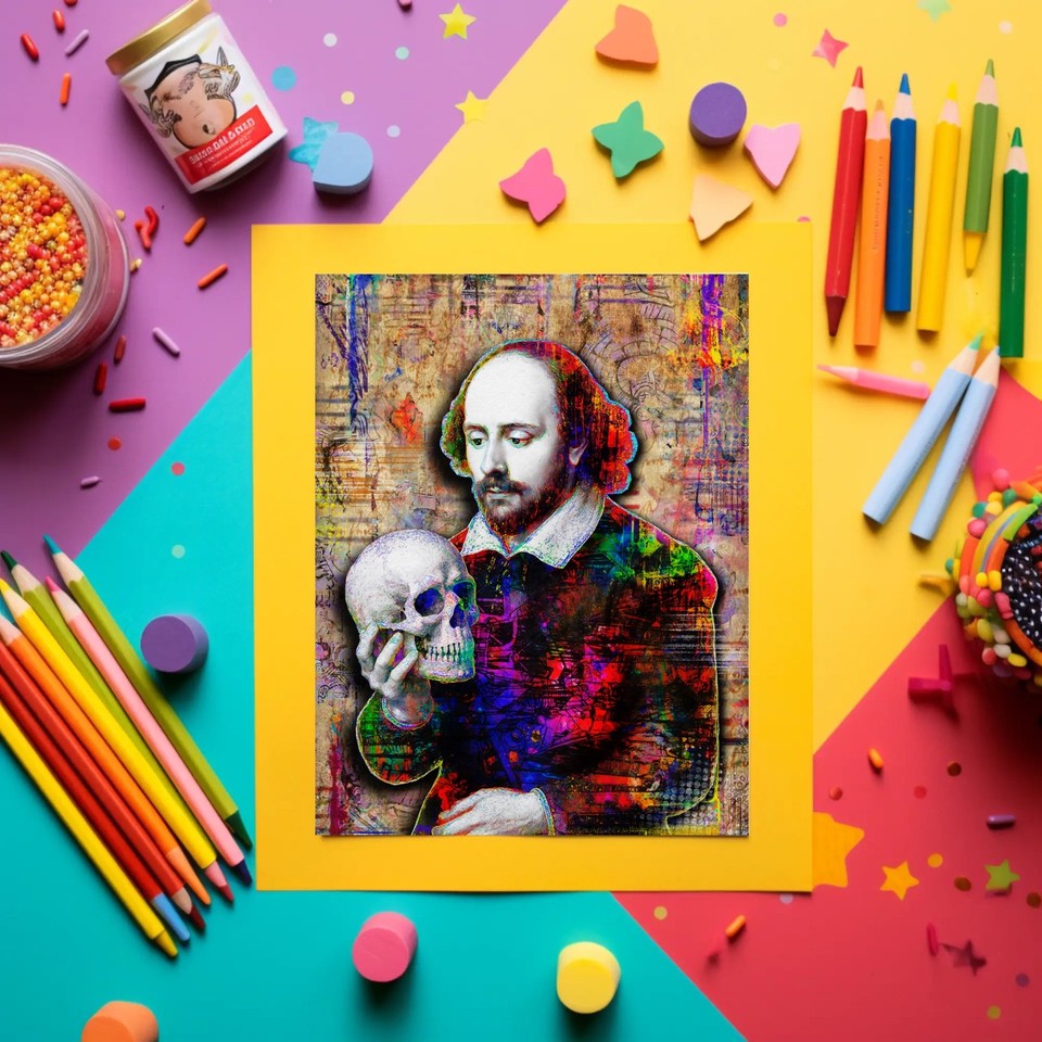 William Shakespeare 13x19in Poster, Shakespeare Tribute Pop Art Free ...