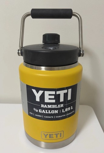 New Yeti Half 1/2 Gallon Jug With Handle And MagCap Alpine Yellow | eBay UK