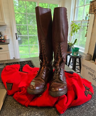 Vintage 1930s 40s RCMP Police Brown Leather Cavalry Boots | eBay