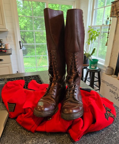 Vintage 1930s 40s RCMP Police Brown Leather Cavalry Boots | eBay