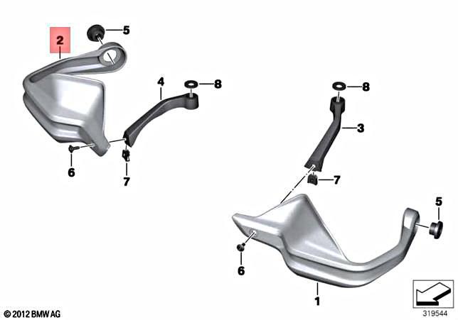 Genuine BMW K21 K22 K23 K33 K49 K50 K51 K75 Hand Protector Right ...