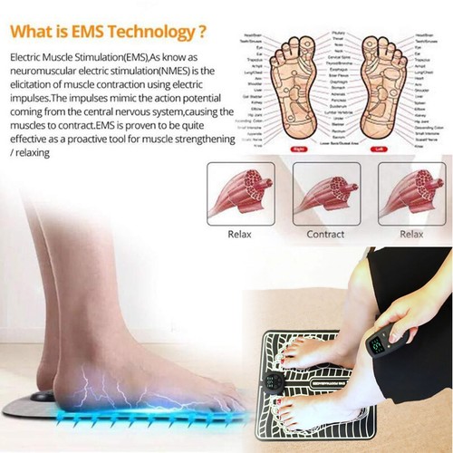 15Level EMS Electric Foot Massager Pad Blood Circulation Muscle ...