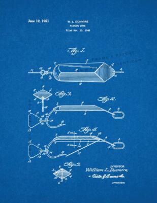 Fishing Lure Patent Print Blueprint | eBay