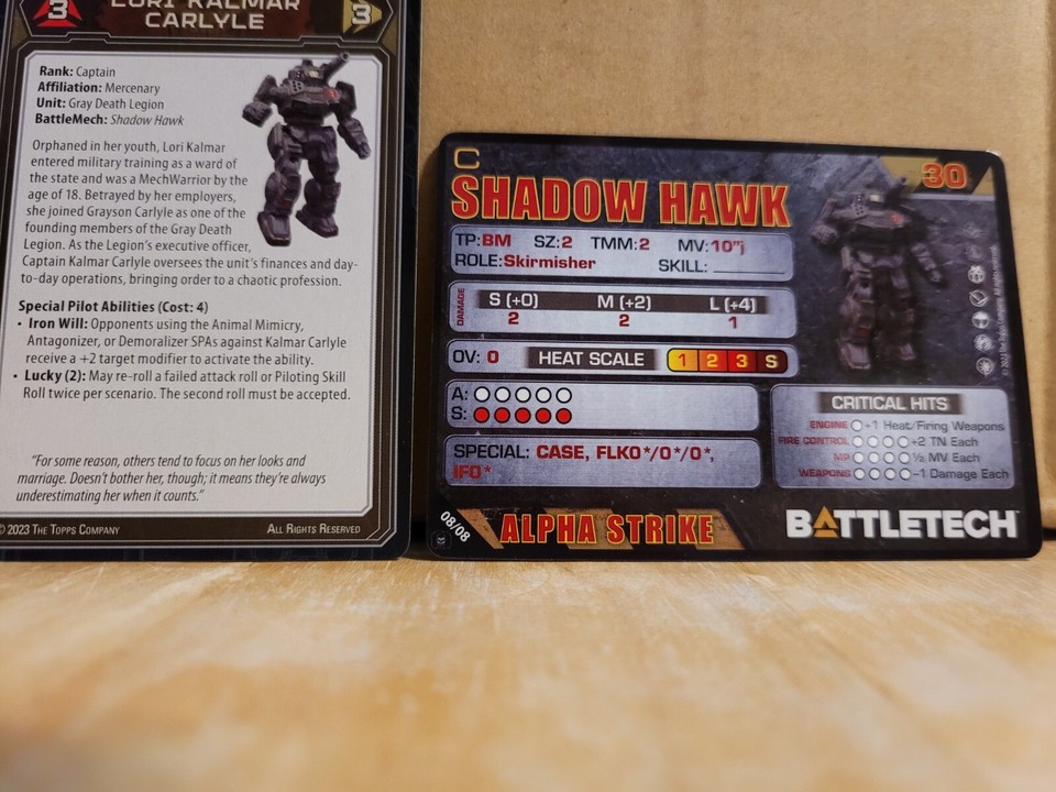 Battletech Shadow Hawk Jump Jets Gray Death Legion Lance Pilot, Mech ...