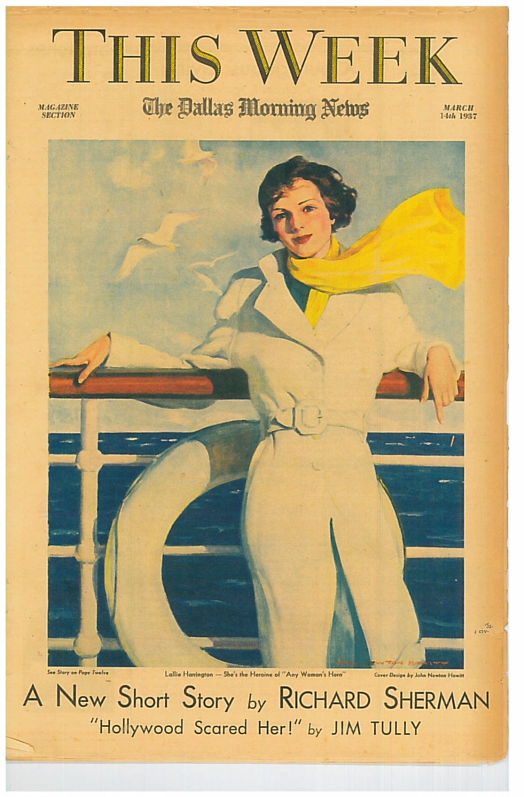 This Week Magazine 14 March 1937 John Newton Howitt Richard Sherman Jim ...