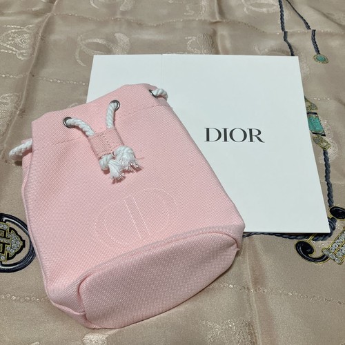 Christian Dior Pouch Pink Drawstring 17.5 x 15.5 x 6cm Novelty Limited ...