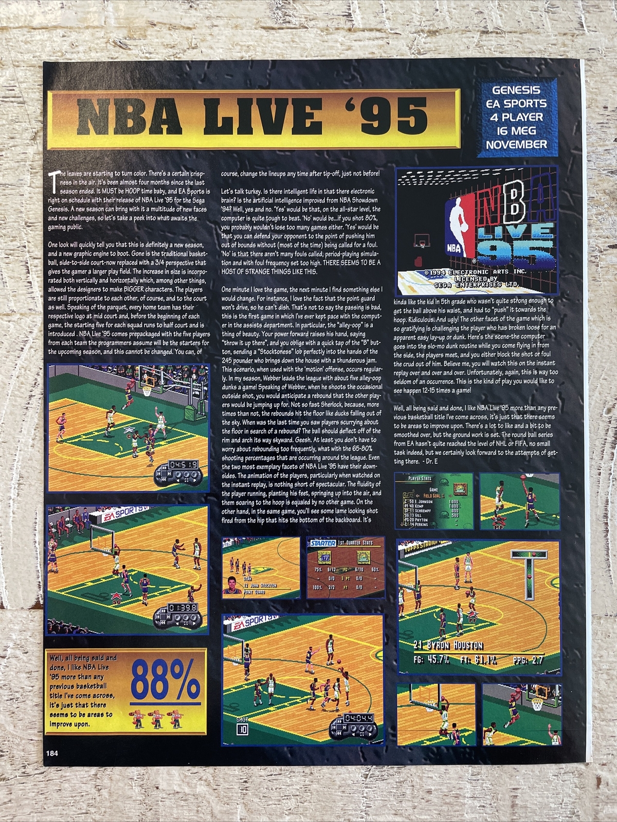 NBA Live 95 Sega Genesis Print Ad Poster Basketball Game Review Article ...