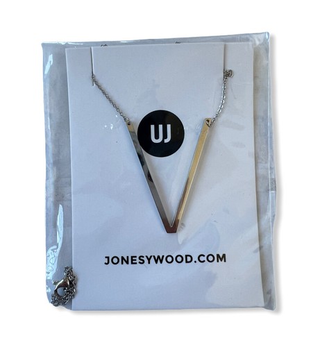 Jonesy Wood Large Initial Necklace V Silver Tone New | eBay