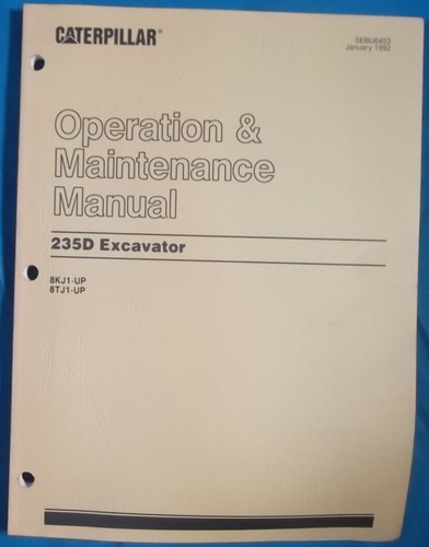 CAT CATERPILLAR 235D EXCAVATOR OPERATION & MAINTENANCE MANUAL BOOK S/N ...
