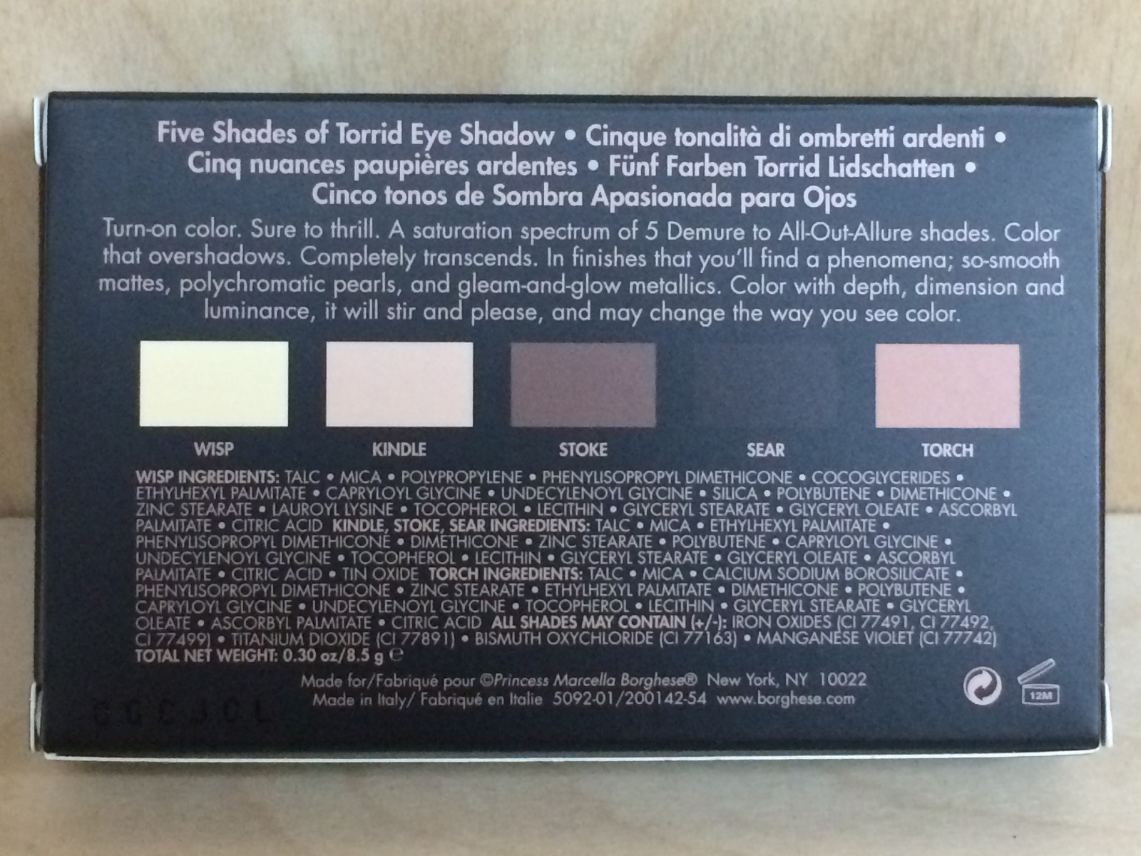 Borghese Eclissare Color Eclipse Five Shades of Torrid Eye Shadow ...