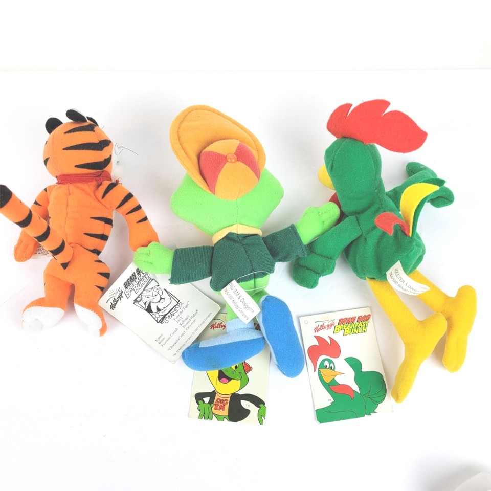 Kellogg Bean Bag Plush Breakfast Bunch Tony the Tiger Dig 'Em Cornelius ...