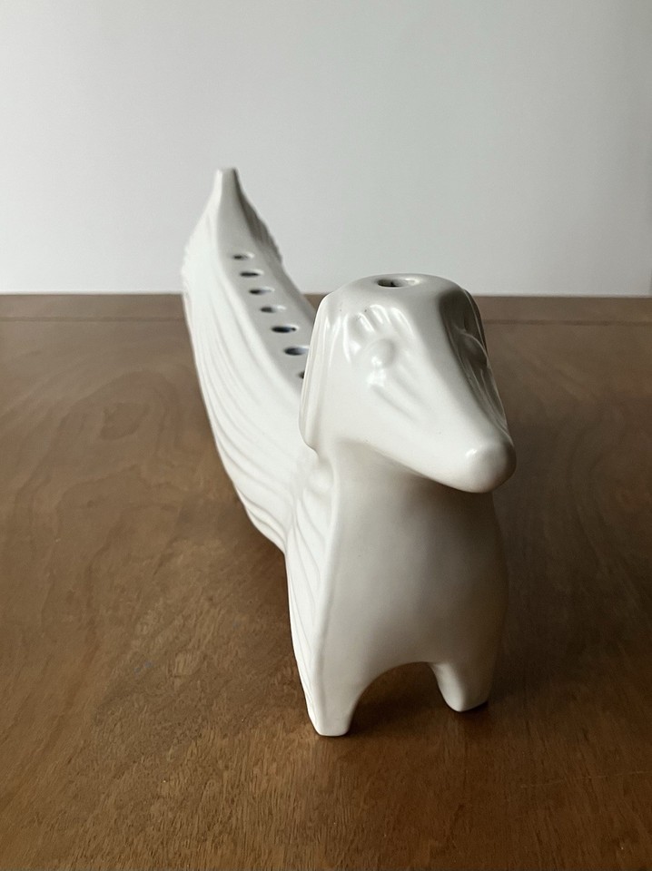 Jonathan Adler menorah large pottery dog candle holder matte white ...