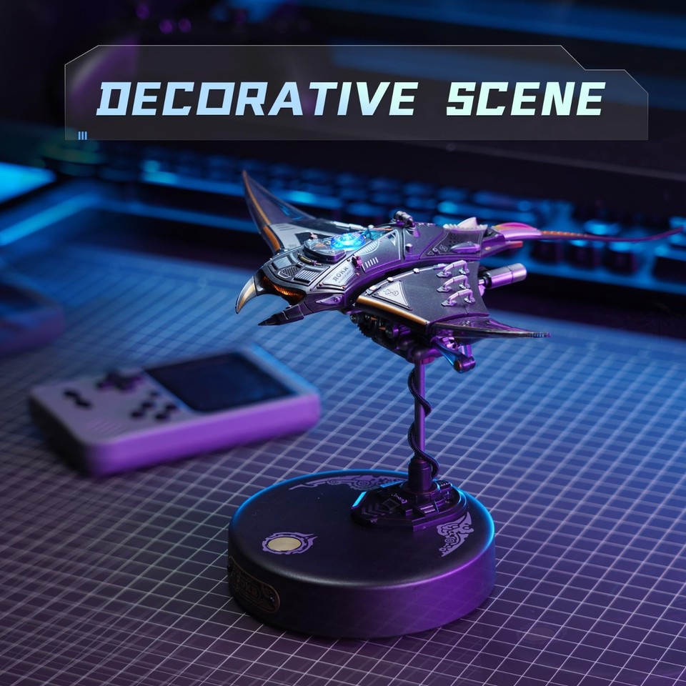 ROKR LED 3D Puzzle Manta Ray Mechanical Model Kits Budding Toys Teens ...