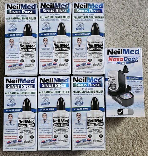 (6) NeilMed Sinus Rinse Starter Kits-6 Bottles & 6 Premixed Packets ...
