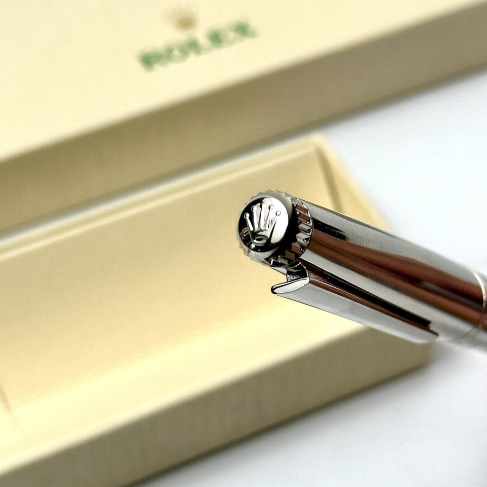 Rolex Silver Scribe Platinum Wave Cut Pen AD VIP Gift | eBay