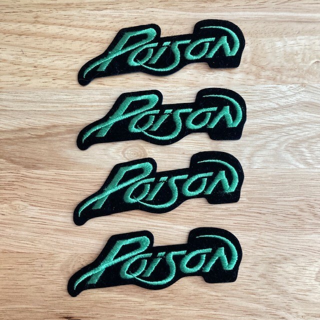 [Lot of 4] POISON Embroidered Sew-On 4.75" x 1.5" Vintage Rock 'n' Roll ...