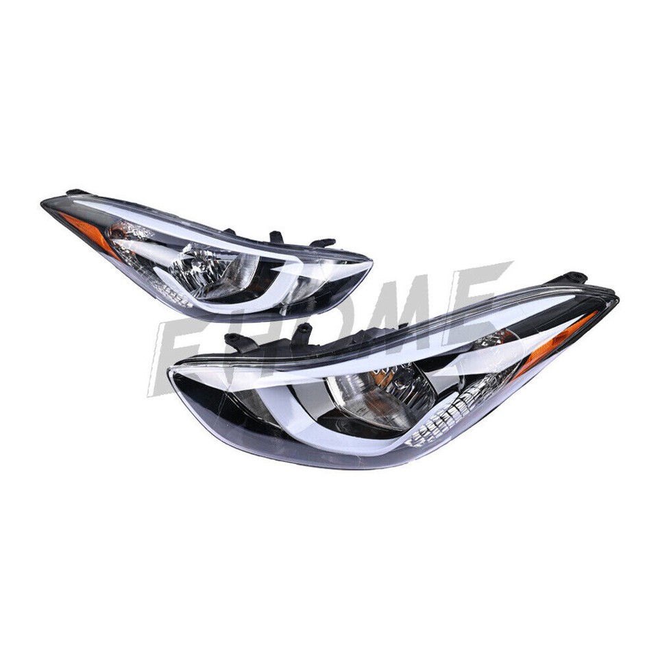 For 2014 2015 2016 Hyundai Elantra Headlight Assembly Left Right Pair ...