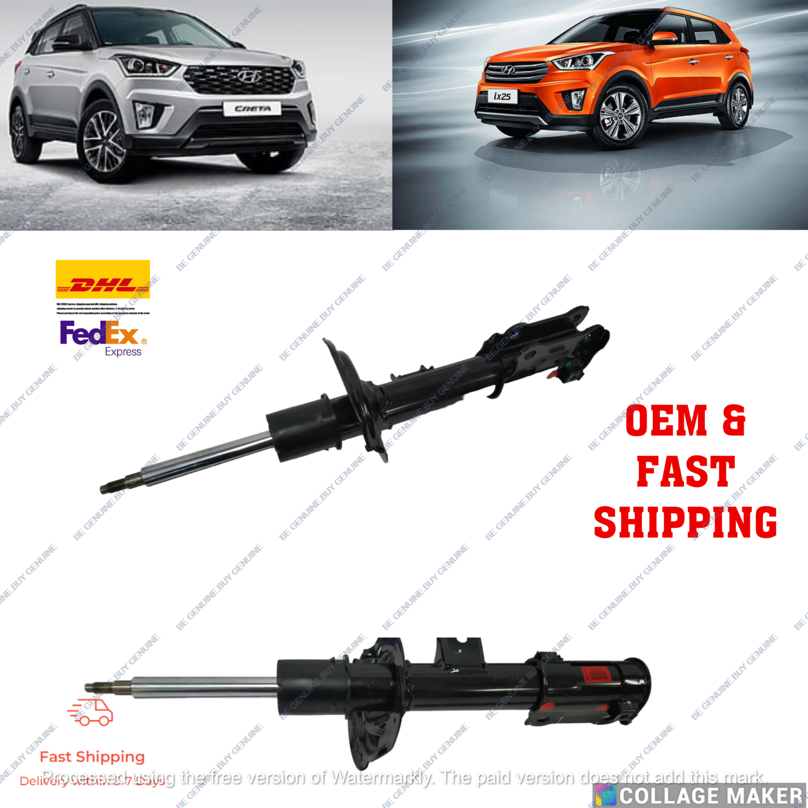 54651A0100 & 54661A0100 Fit For Front Shock Absorbers Hyundai Creta Rh ...