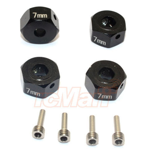 GPM Aluminum 7mm Thickness Hex Adapter Black Gmade R1 1:10 RC Car # ...