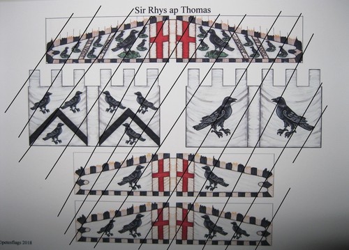 28mm Medieval Wars of the Roses Lancastrian Paper Flags Sir Rhys ap ...