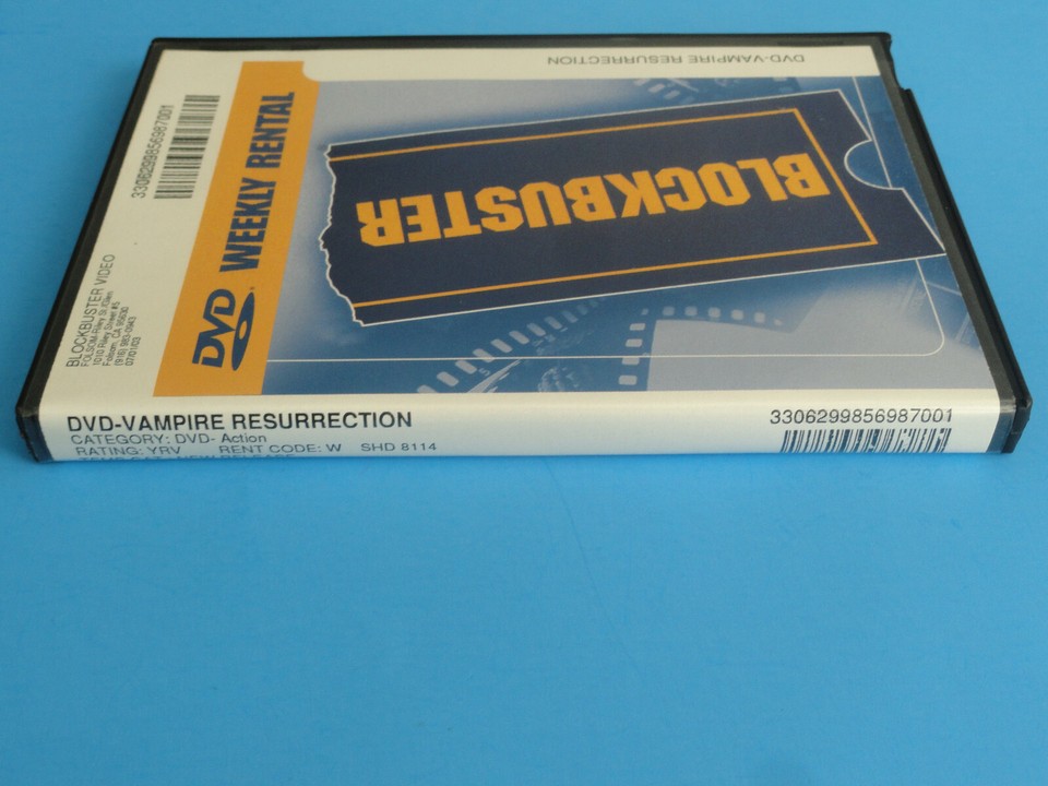 BLOCKBUSTER VIDEO DVD RENTAL CASE 2003 "VAMPIRE RESURRECTION -NO MOVIE ...