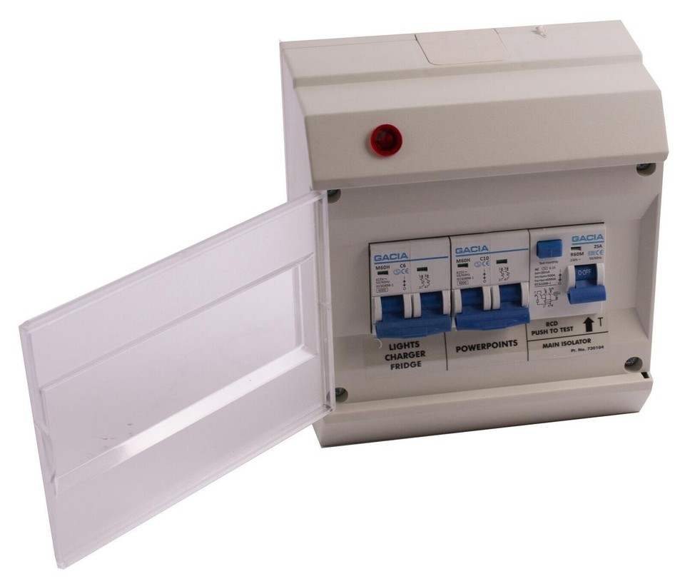 Deluxe Caravan Mains Fuse Box RCD Consumer Unit - Caravan / Motorhome ...