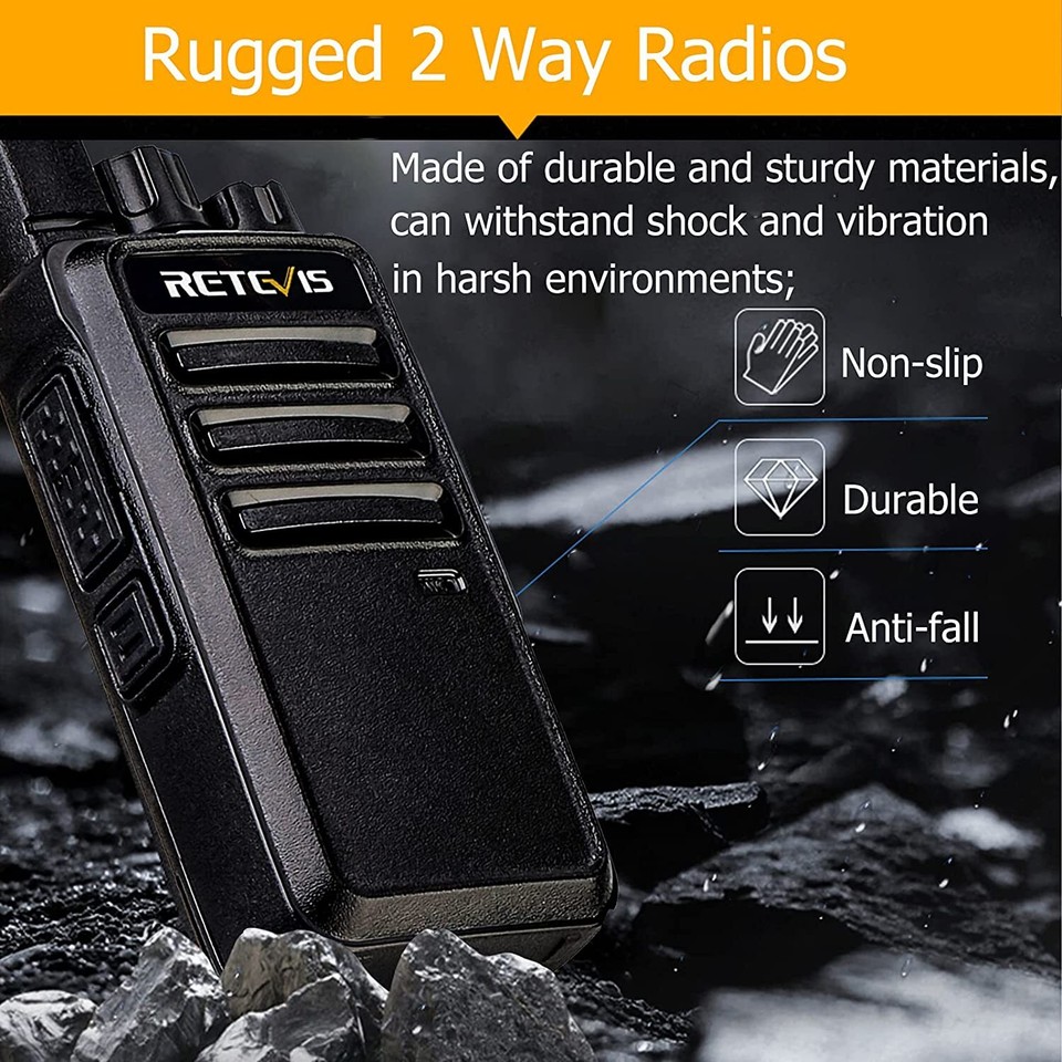 Retevis RT68 UHF Walkie Talkie 1200mAh VOX TOT 2 Way Radio For School ...