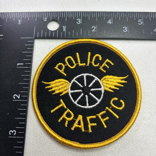 Vtg Motorcycle Wings POLICE TRAFFIC Patch (Embroidered Felt, NOT Twill ...