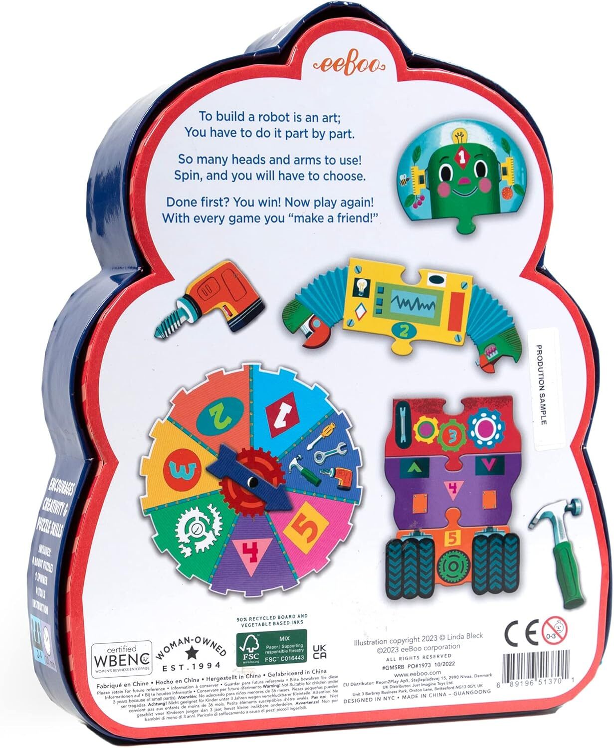 eeBoo: Build a Robot Spinner Game, Combines Simple Numbers with Fun, 2 ...