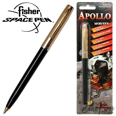 Fisher Space Pen Apollo Ball Pen - Gold Cap Black Barrel - Gift ...