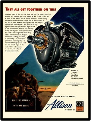 WW 2 Allison Transmissions New Metal Sign: Allison Aircraft Engines 4 ...