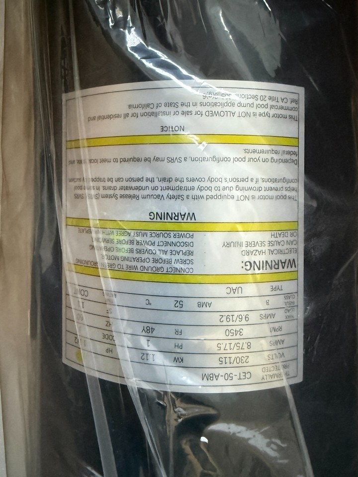 Usq1152 Pool Pump Motor 1.5 Hp – 115/230V, 3450 Rpm, 48Y Frame | eBay