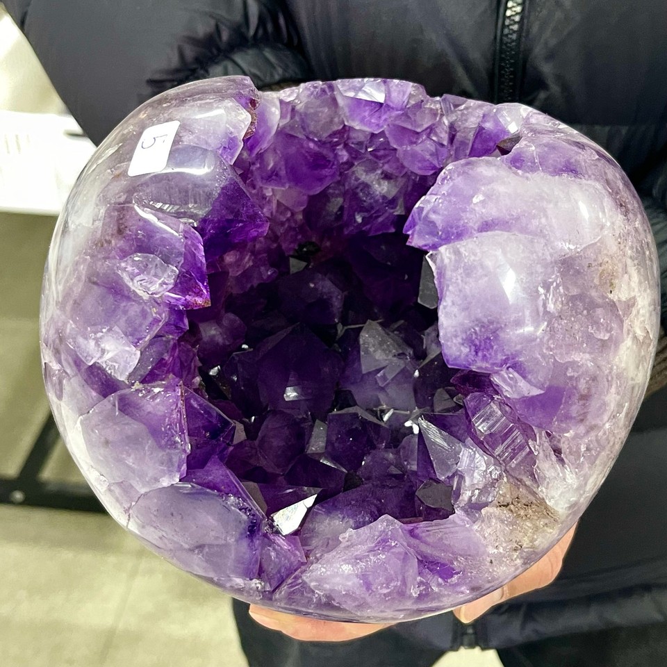 11.15LB TOP Natural Amethyst geode quartz carved crystal Polishing ...