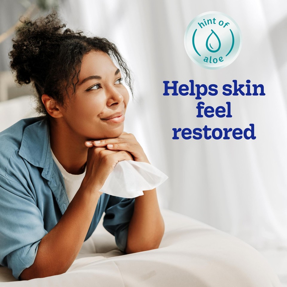 Cooling + Aloe Facial Tissues, 4 Cube Boxes, 50 Tissues Per Box, 2-Ply ...