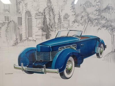 GALE HENDRICKSON 1937 Cord Model 812 Classic Car Original Illustration ...