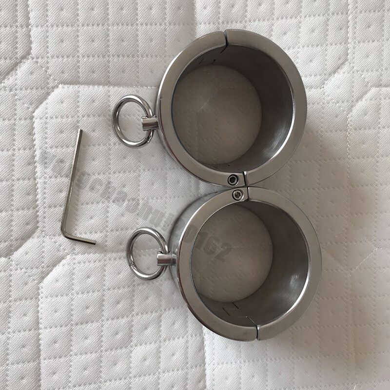 Heavy 6CM High Stainless Steel Shackle Handcuff Ankle-Wrist Cuffs ...