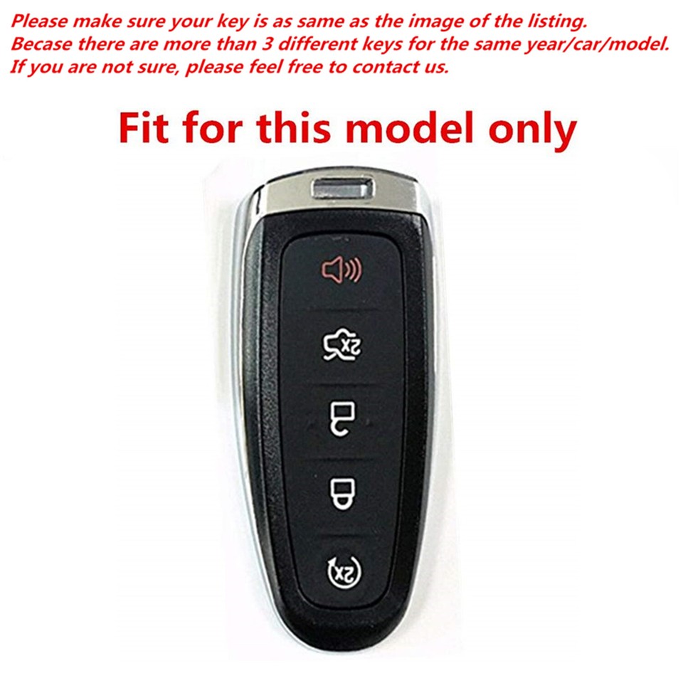 Brown Leather For Ford Edge Flex Lincoln MKS MKT MKX 5 Buttons Key Fob ...