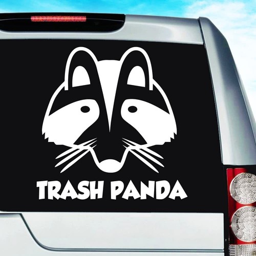 Trash Panda (Raccoon) Funny White vinyl decal Car, Truck | eBay